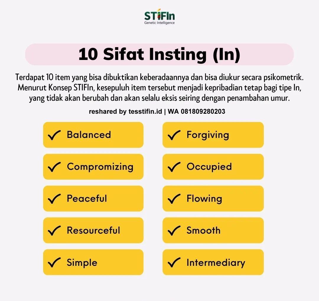10 Sifat Insting | Tes STIFIn - STIFIn Net